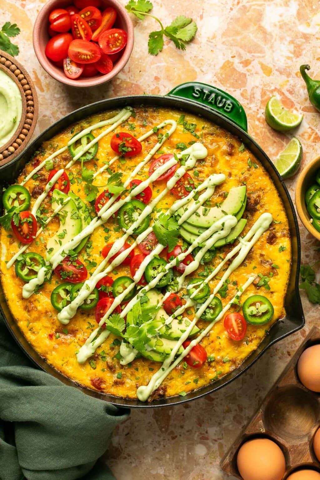 Easy Mexican Beef Frittata with Avocado Ranch Dressing | Healthy Little ...