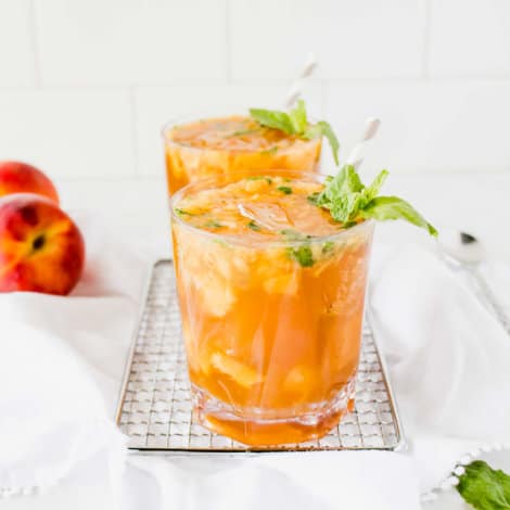 The Best Bourbon Peach Smash Cocktail - Healthy Little Peach
