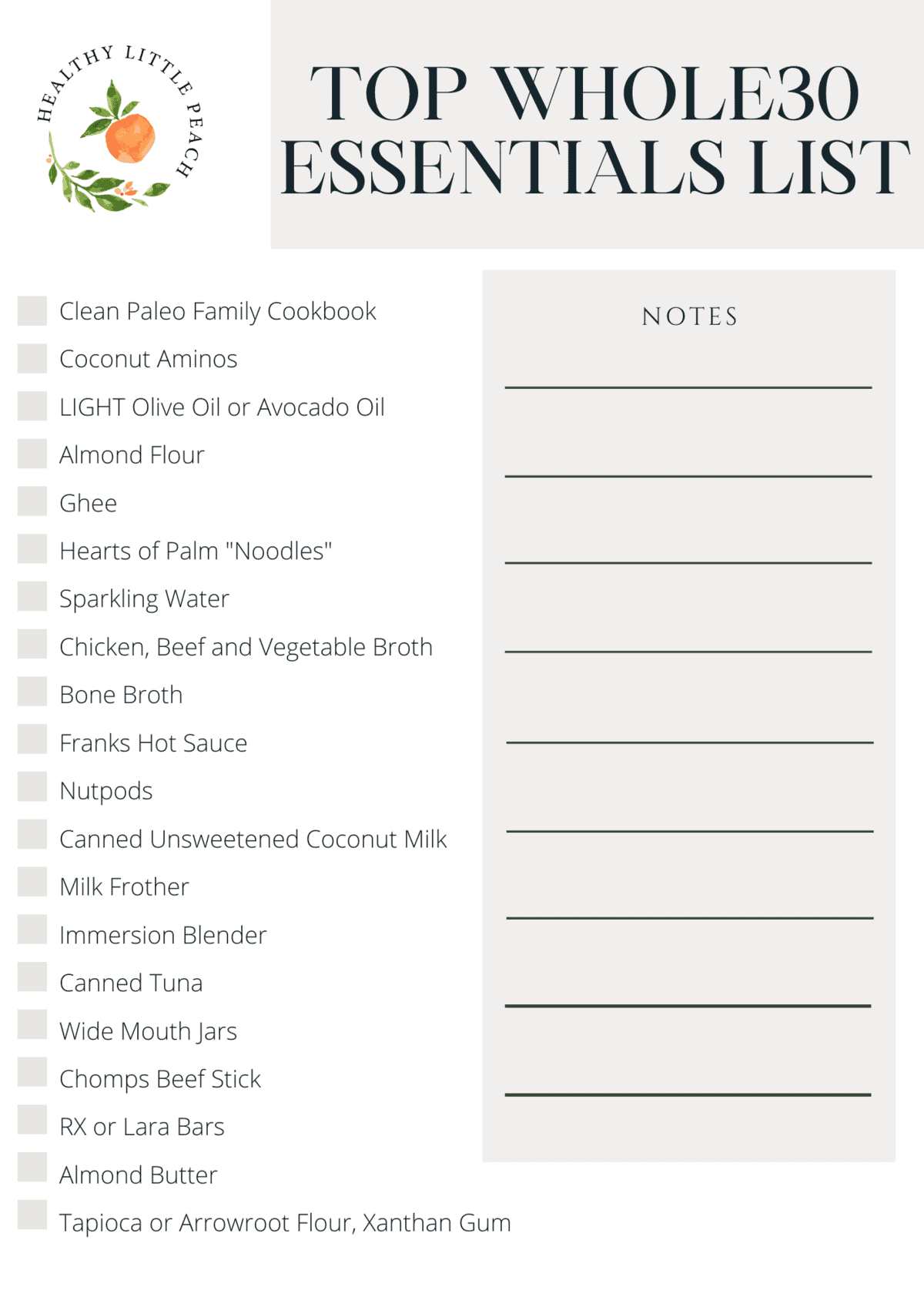 Top Whole30 Essentials List (Daily Must Have Items) - Healthy Little Peach