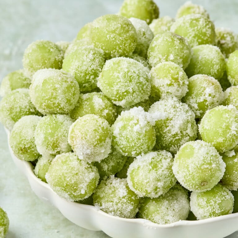 3-Ingredient Healthy Sour Candied Frozen Grapes | Healthy Little Peach