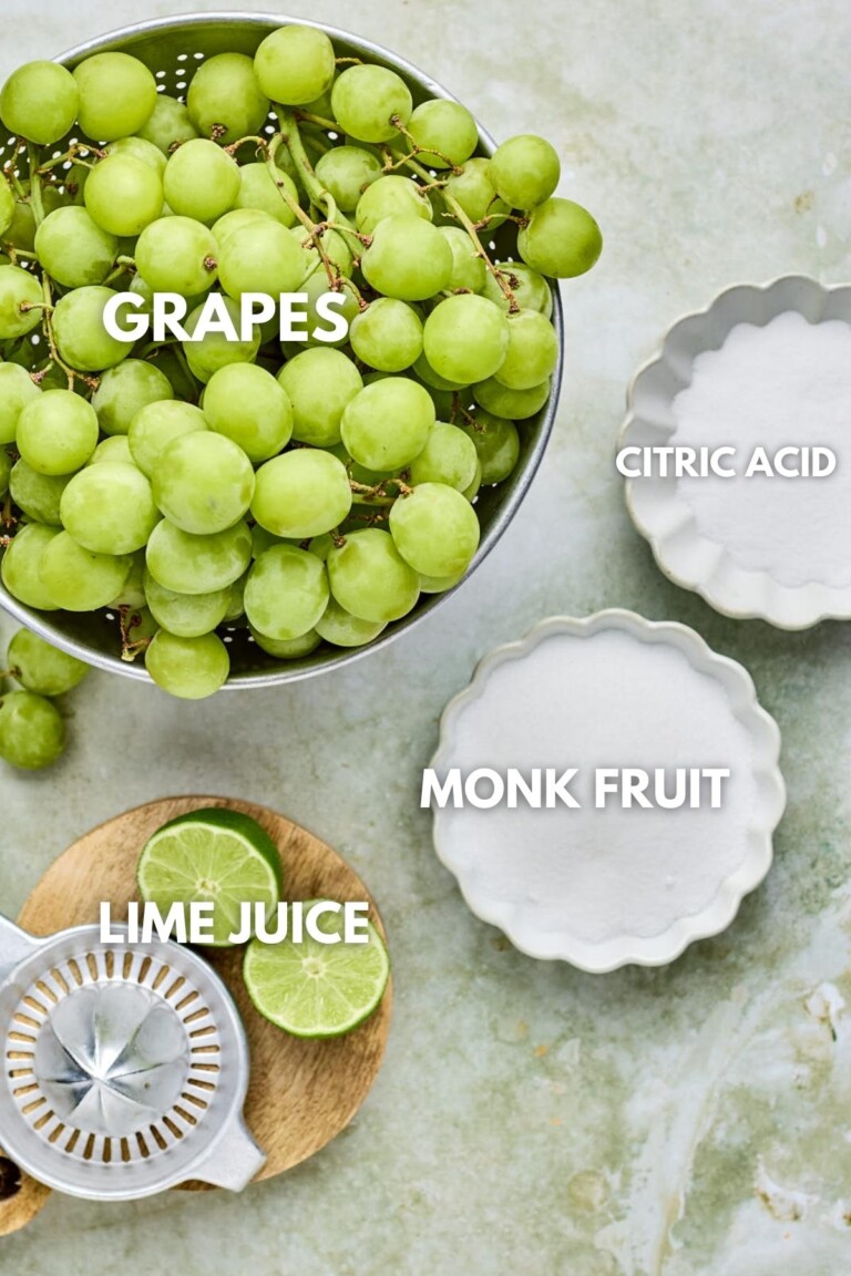 3-Ingredient Healthy Sour Candied Frozen Grapes | Healthy Little Peach