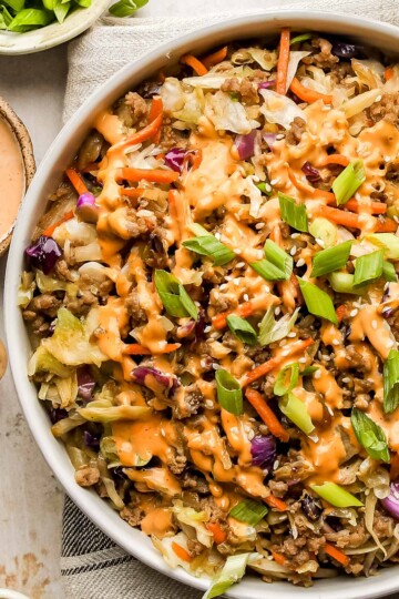 Easy Inside Out Egg Roll in a Bowl Recipe | Healthy Little Peach