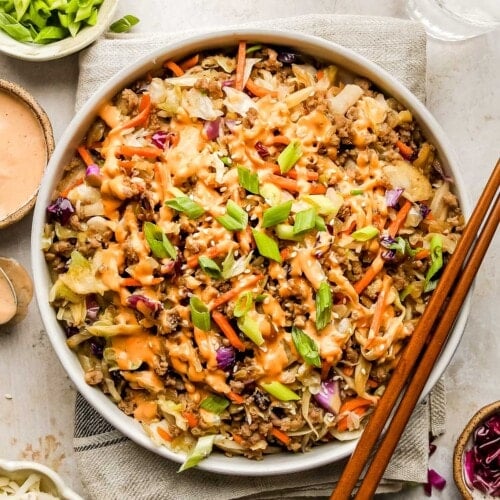 Easy Inside Out Egg Roll in a Bowl Recipe | Healthy Little Peach