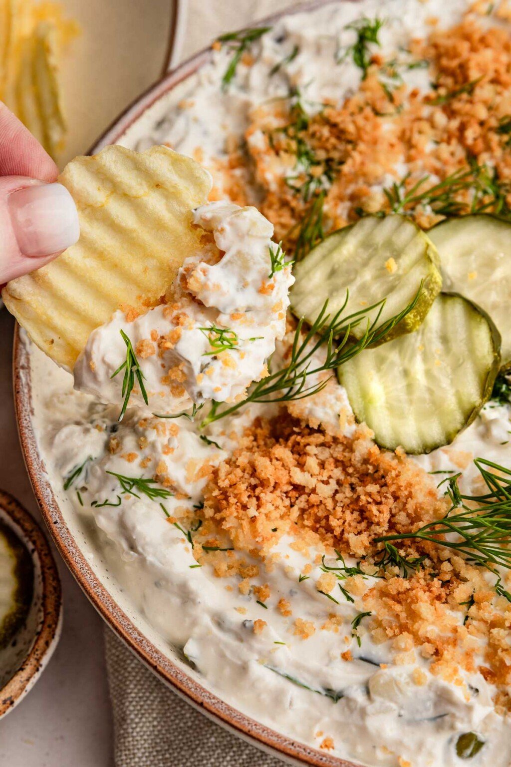 Easy Fried Pickle Dip Recipe (Dairy Free Option) | Healthy Little Peach