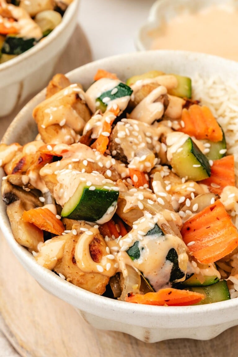 How to Make Hibachi at Home (Chicken Bowls) | Healthy Little Peach