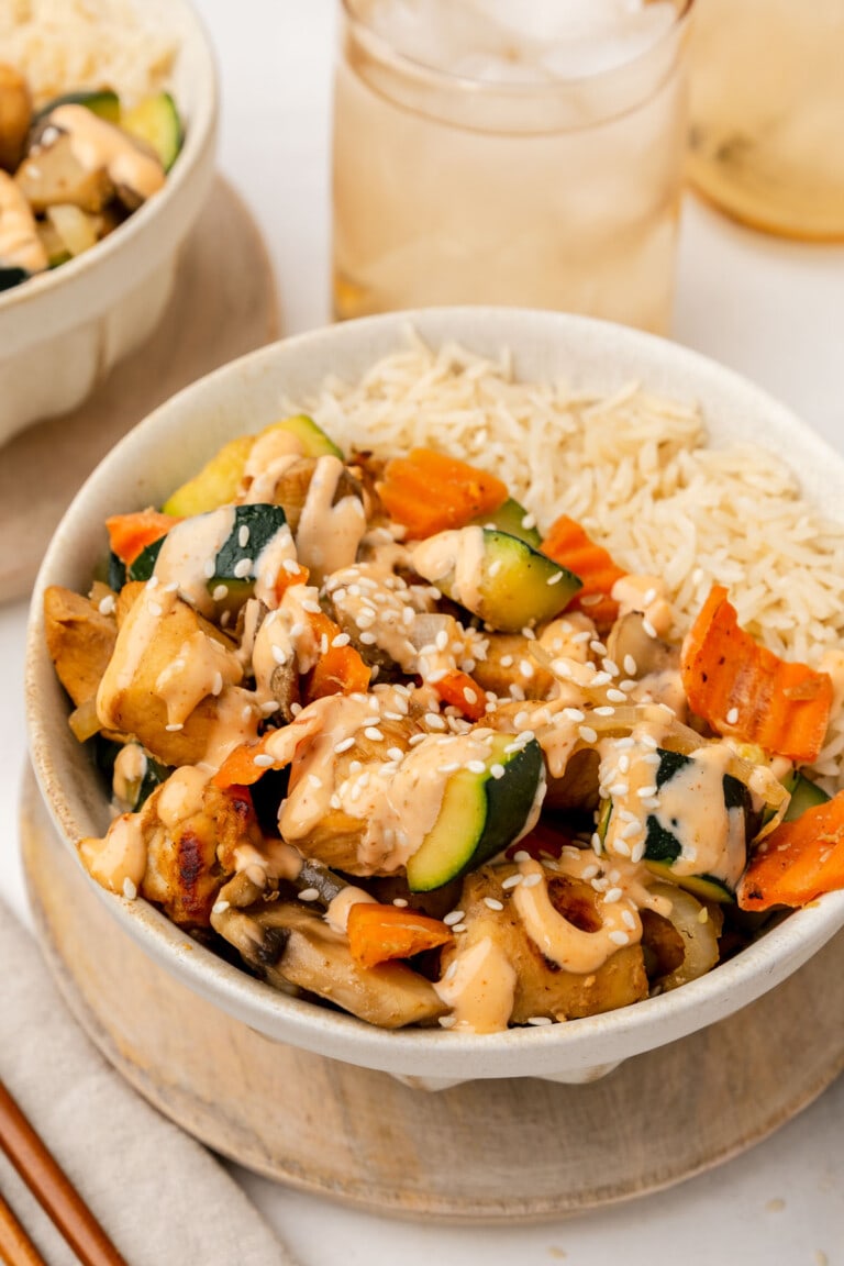 How to Make Hibachi at Home (Chicken Bowls) | Healthy Little Peach