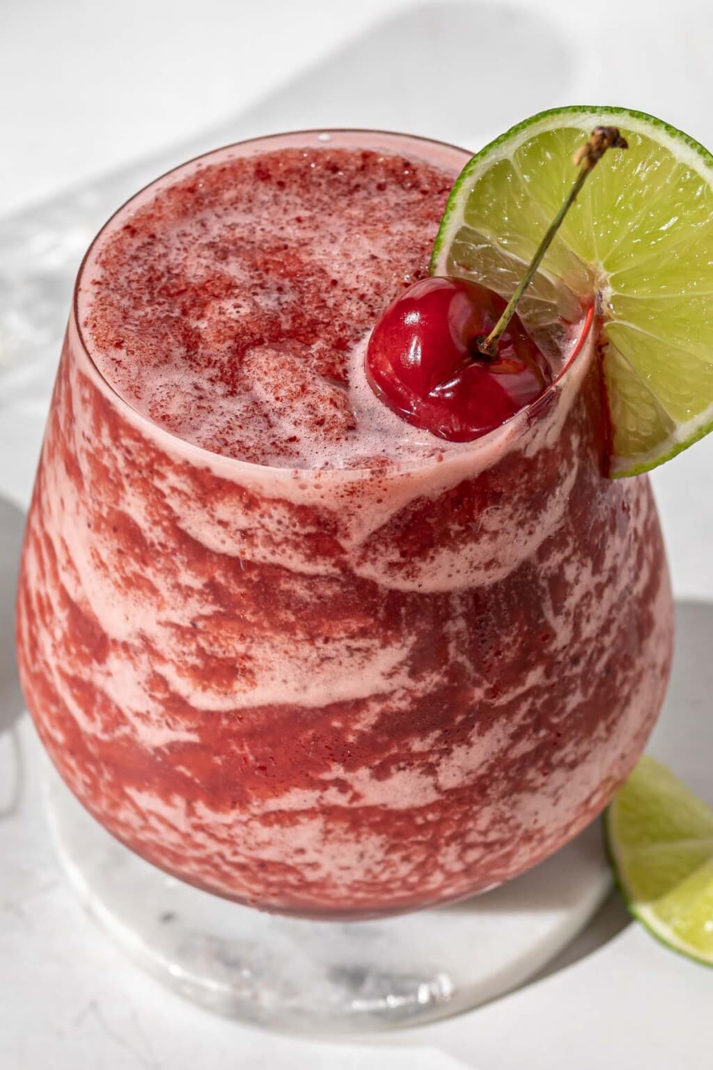 Slushy Vodka Cherry Limeade Cocktail and Mocktail | Healthy Little Peach