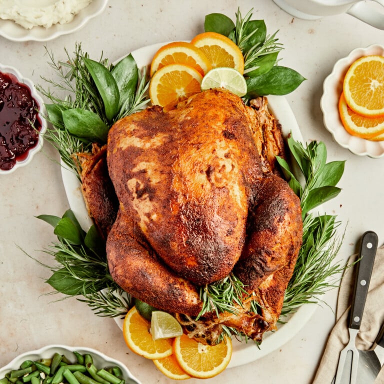 Easy Smoked Turkey Recipe with Maple BBQ Glaze | Healthy Little Peach