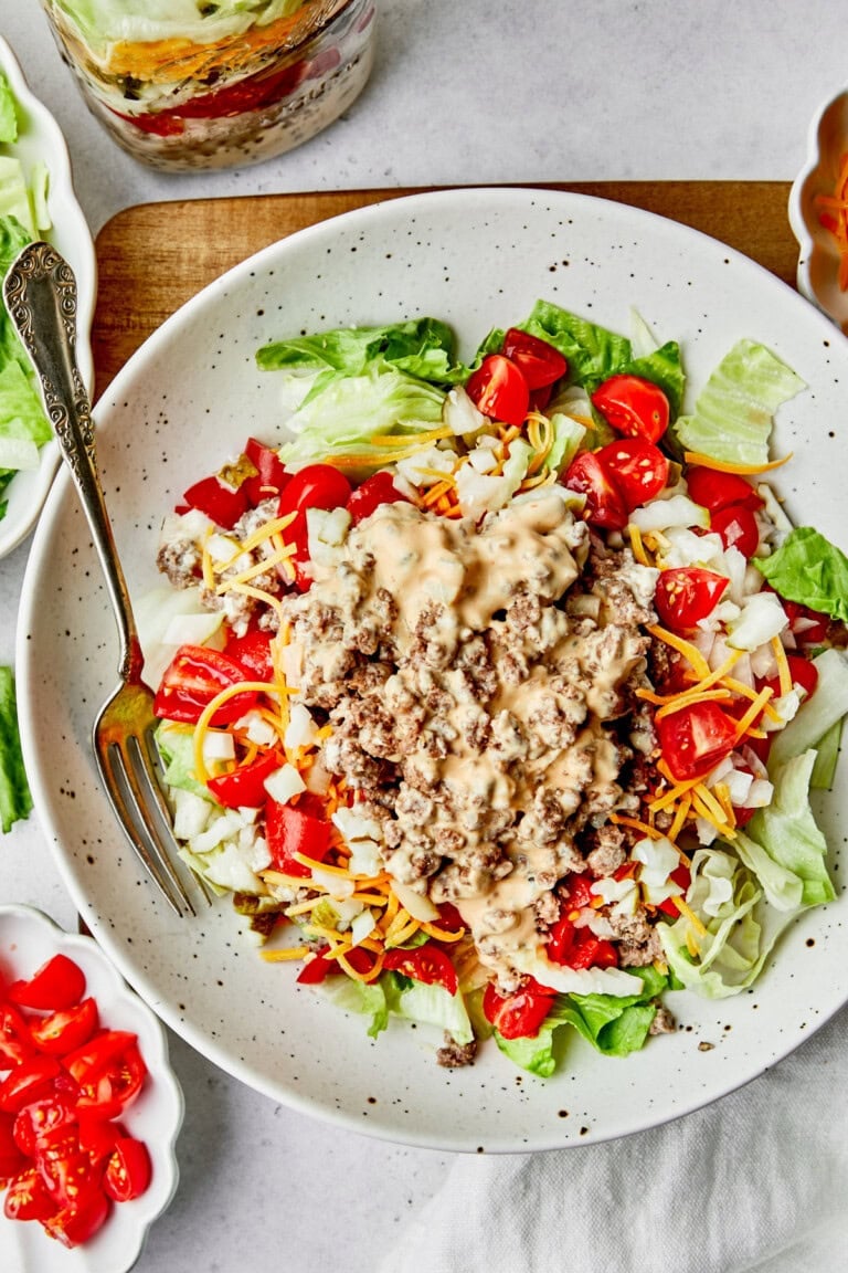 Healthy Big Mac Salad Recipe (Easy Meal Prep!) | Healthy Little Peach