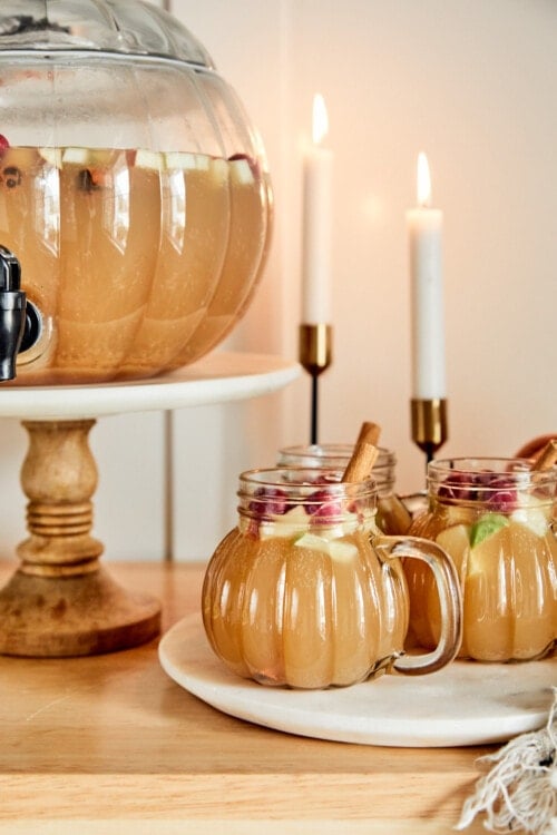 Sparkling Caramel Apple Punch (Spiked Option!) | Healthy Little Peach