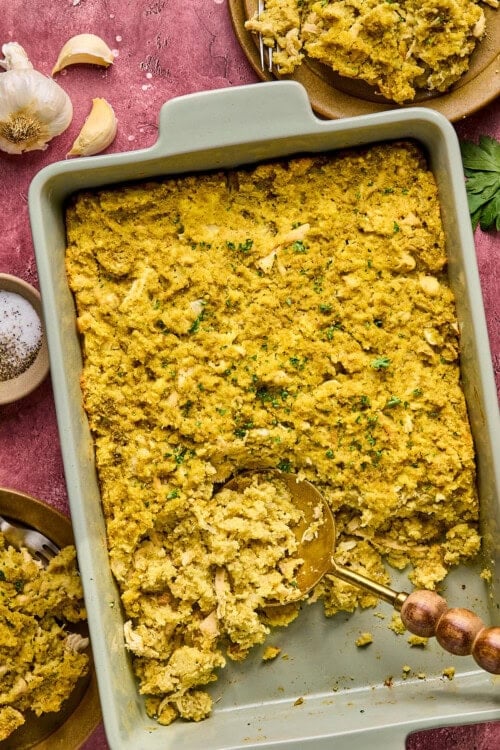 Grandma's Old Fashioned Cornbread Dressing Recipe | Healthy Little Peach