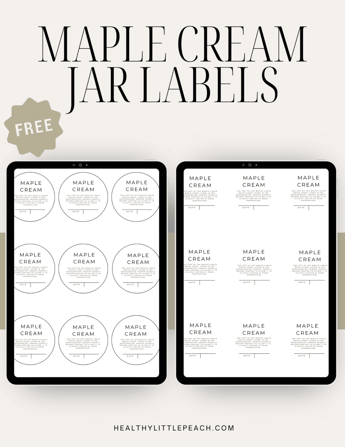 Maple Cream (FREE Labels) - Healthy Little Peach