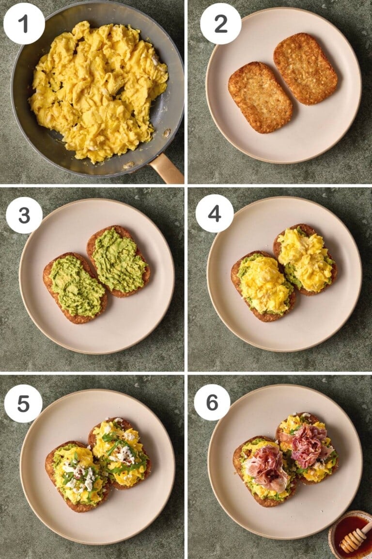 Hash Brown Avocado Toast With Prosciutto - Healthy Little Peach