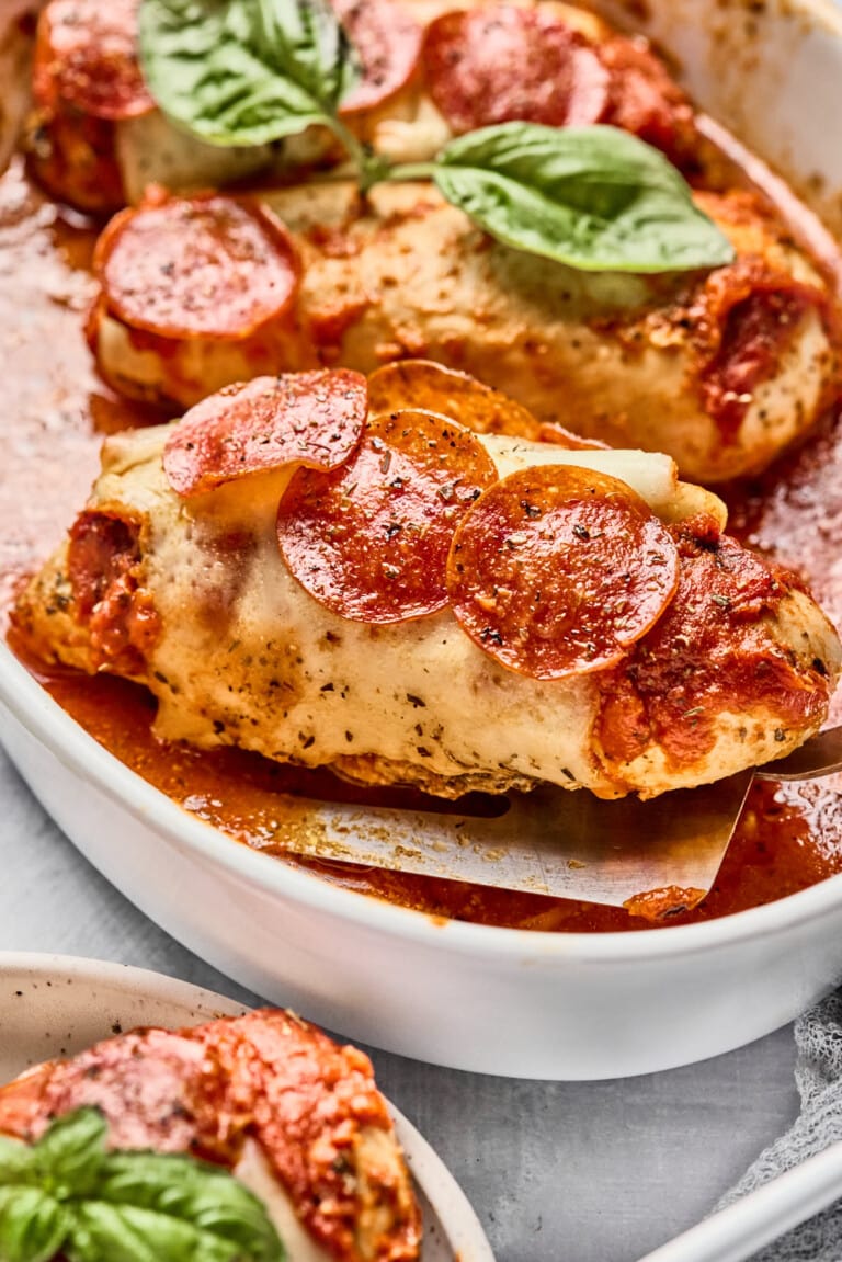 Chicken Pizza Bake Recipe - Healthy Little Peach