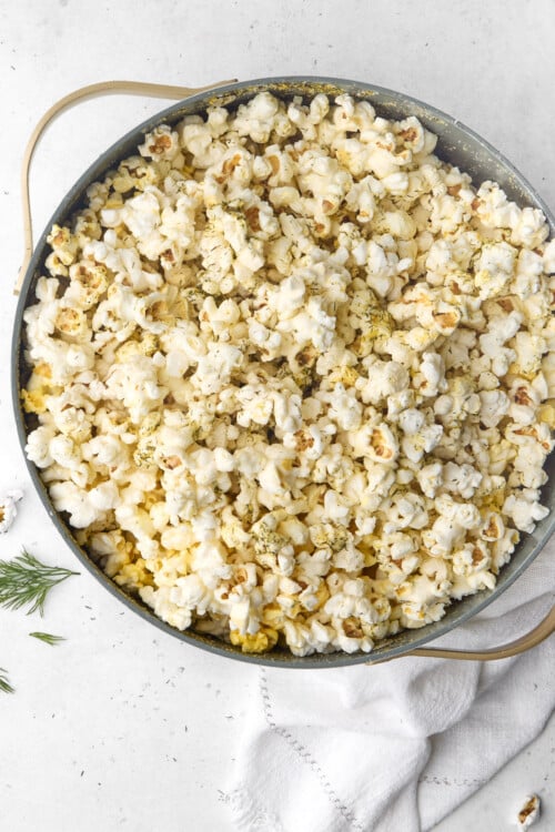 Easy Homemade Dill Pickle Popcorn Recipe | Healthy Little Peach