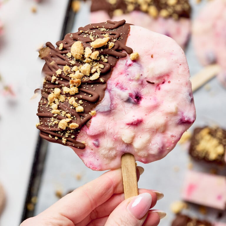 High Protein Banana Split Dilly Bars | Healthy Little Peach
