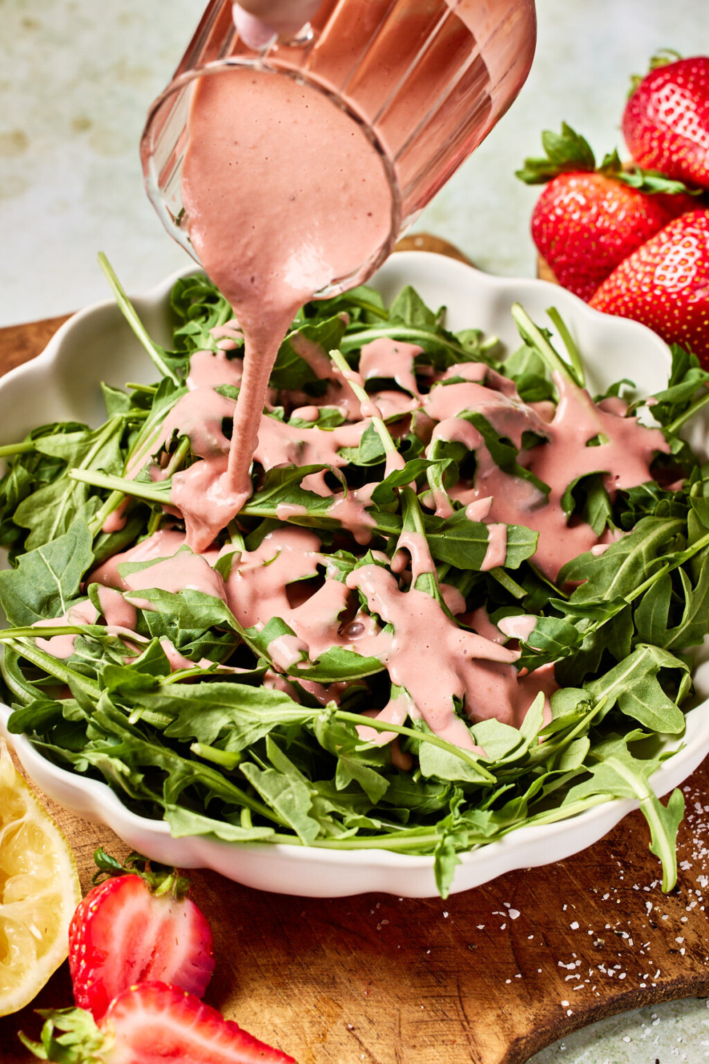 Easy Creamy Strawberry Balsamic Dressing Recipe | Healthy Little Peach
