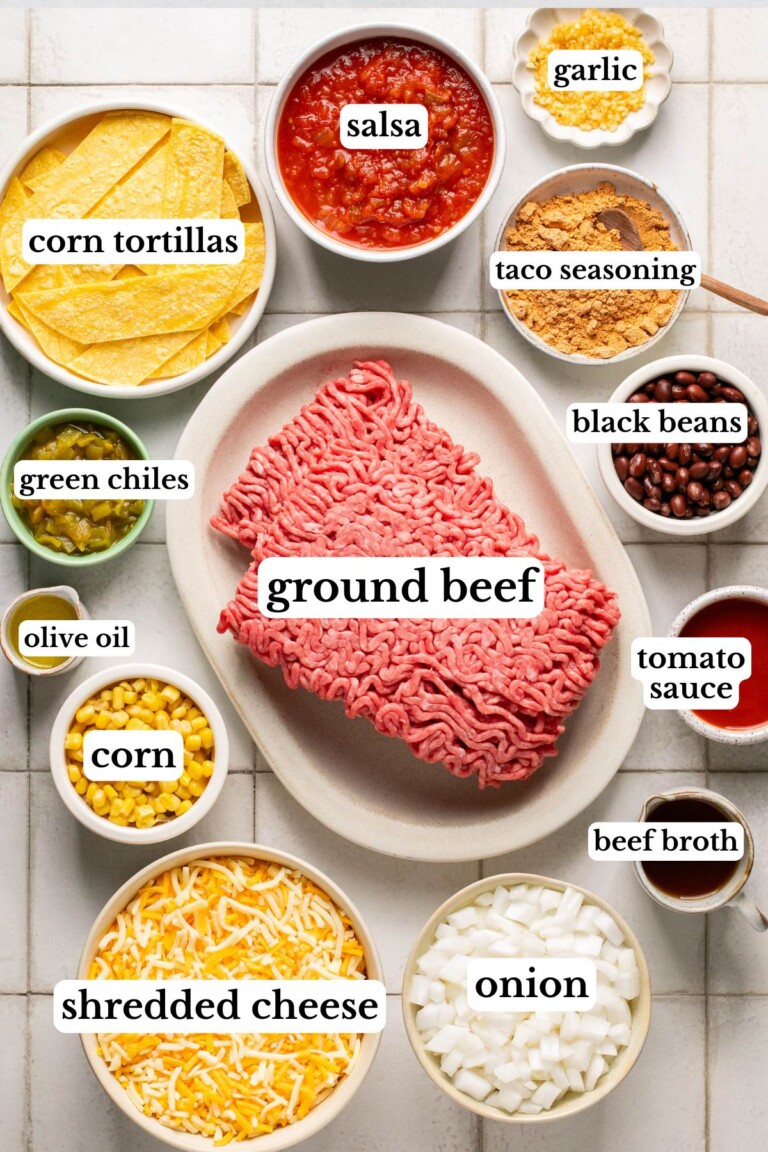 Easy Cheesy Taco Casserole Recipe (with Ground Beef) | Healthy Little Peach