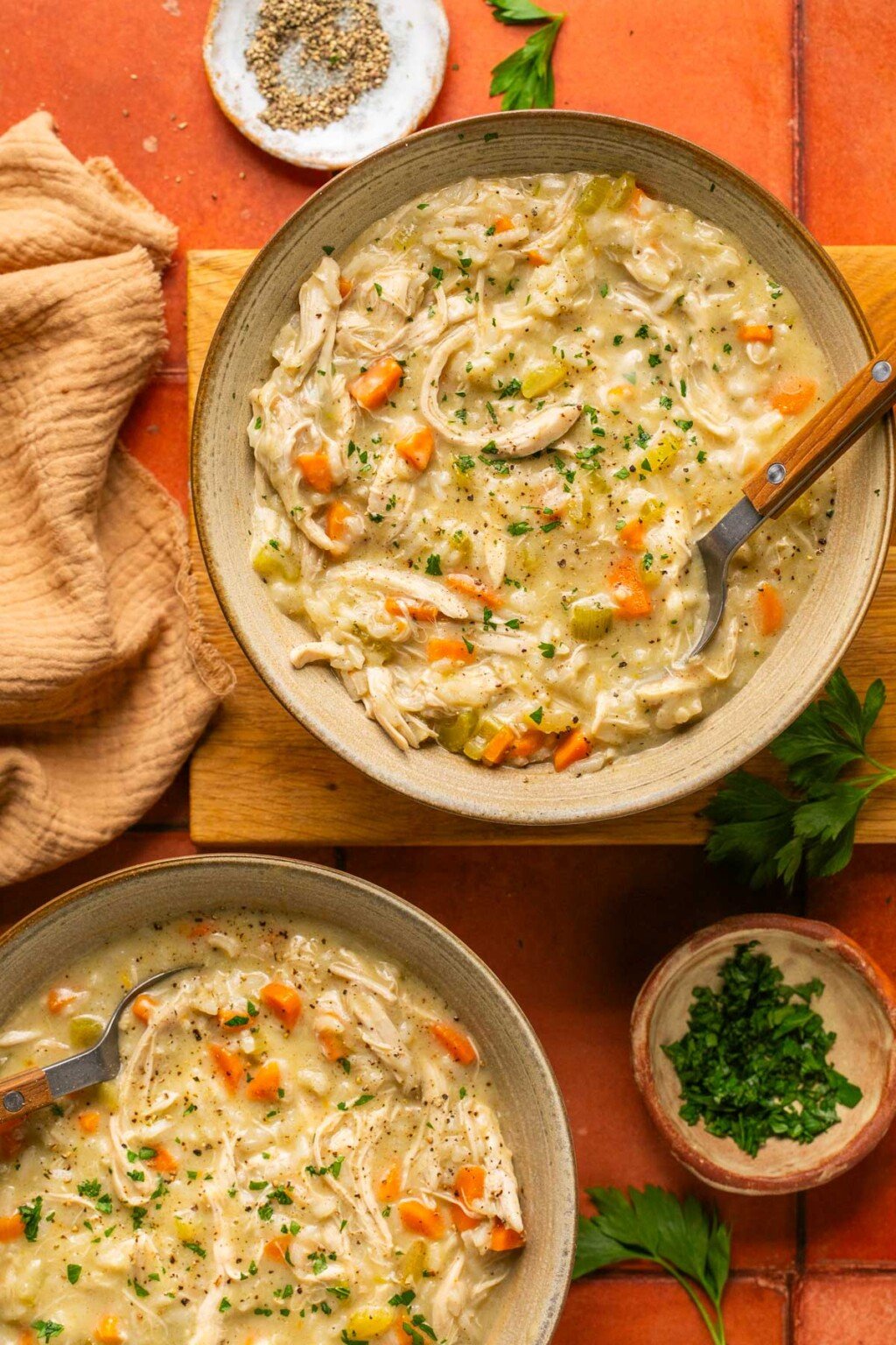 Creamy Chicken and Rice Soup Recipe | Healthy Little Peach