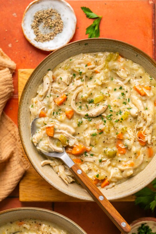 Creamy Chicken and Rice Soup Recipe | Healthy Little Peach