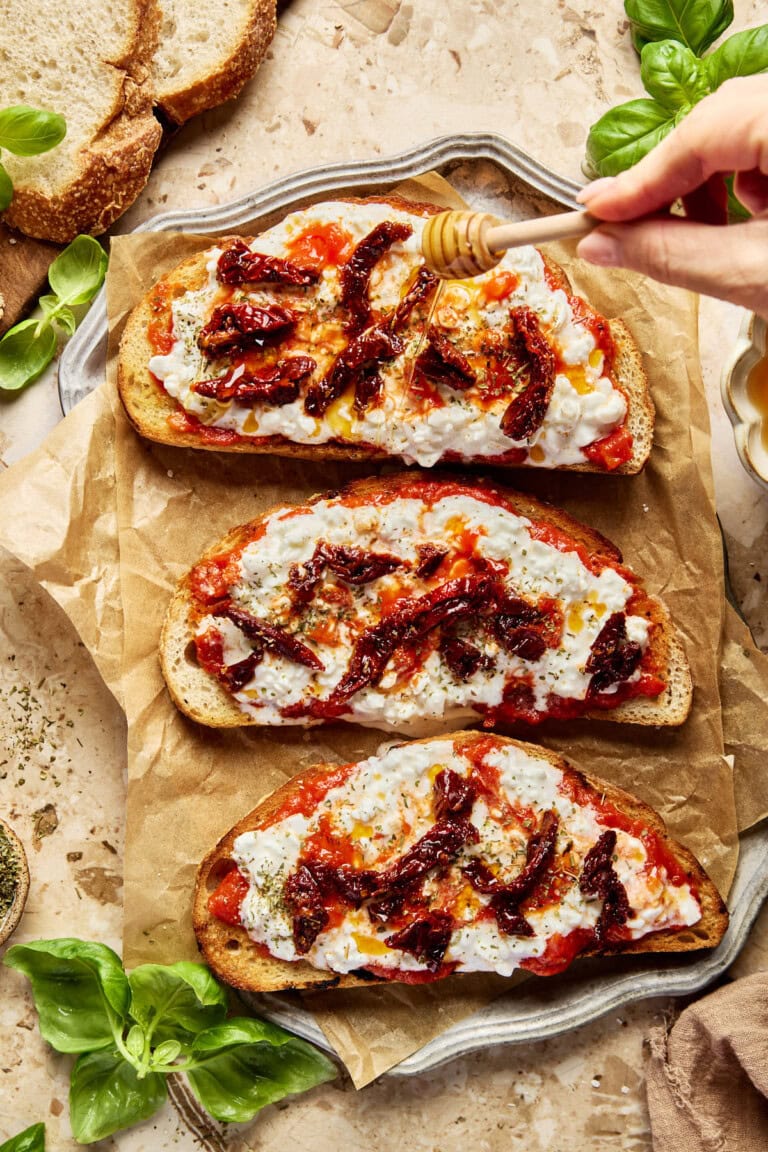 Viral High-Protein Cottage Cheese Pizza Toast (with Hot Honey ...