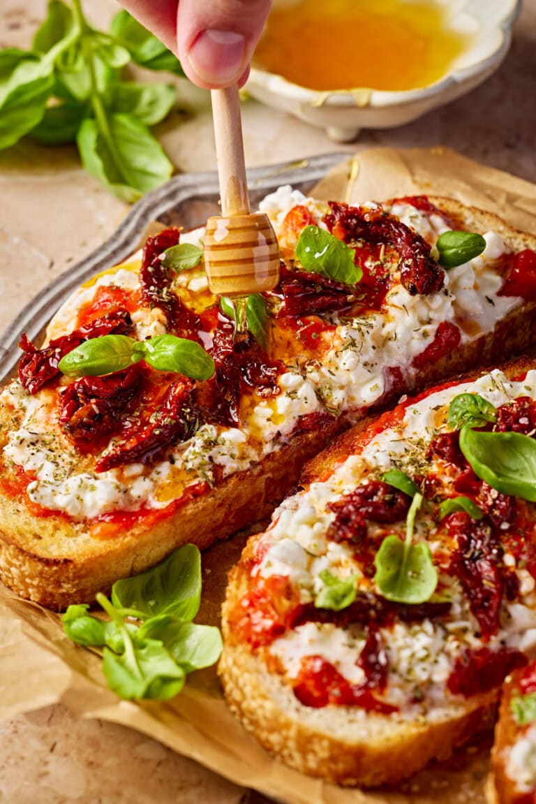 Viral High-Protein Cottage Cheese Pizza Toast (with Hot Honey ...