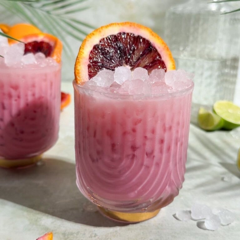 Creamy Blood Orange Margarita Mocktail - Healthy Little Peach