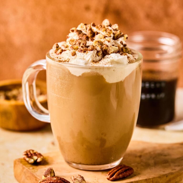 Pecan Crunch Oatmilk Latte (Starbucks Copycat) | Healthy Little Peach